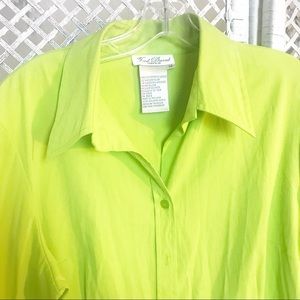 Fred David | Tops | Fred David Stretch Blouse Lime Green Women Top 4 ...